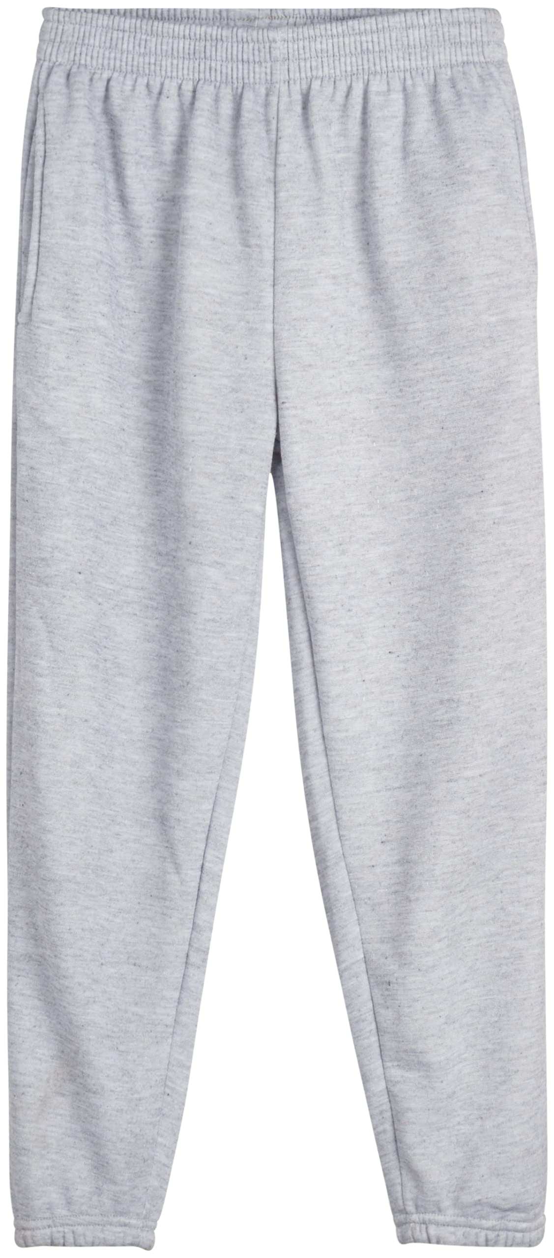 Quad Seven Boys' Fleece Jogger Set - 4 Piece Basic Solid Full Zip Hoodie and Sweatpants (Size 8-18), Size 8-10, Black/Heather Grey