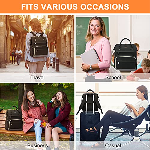 LOVEVOOK Laptop Backpack for Women 17-Inch Travel Work Backpack Purse Airline Approved Teacher Nurse Bag College Backpack with USB Port
