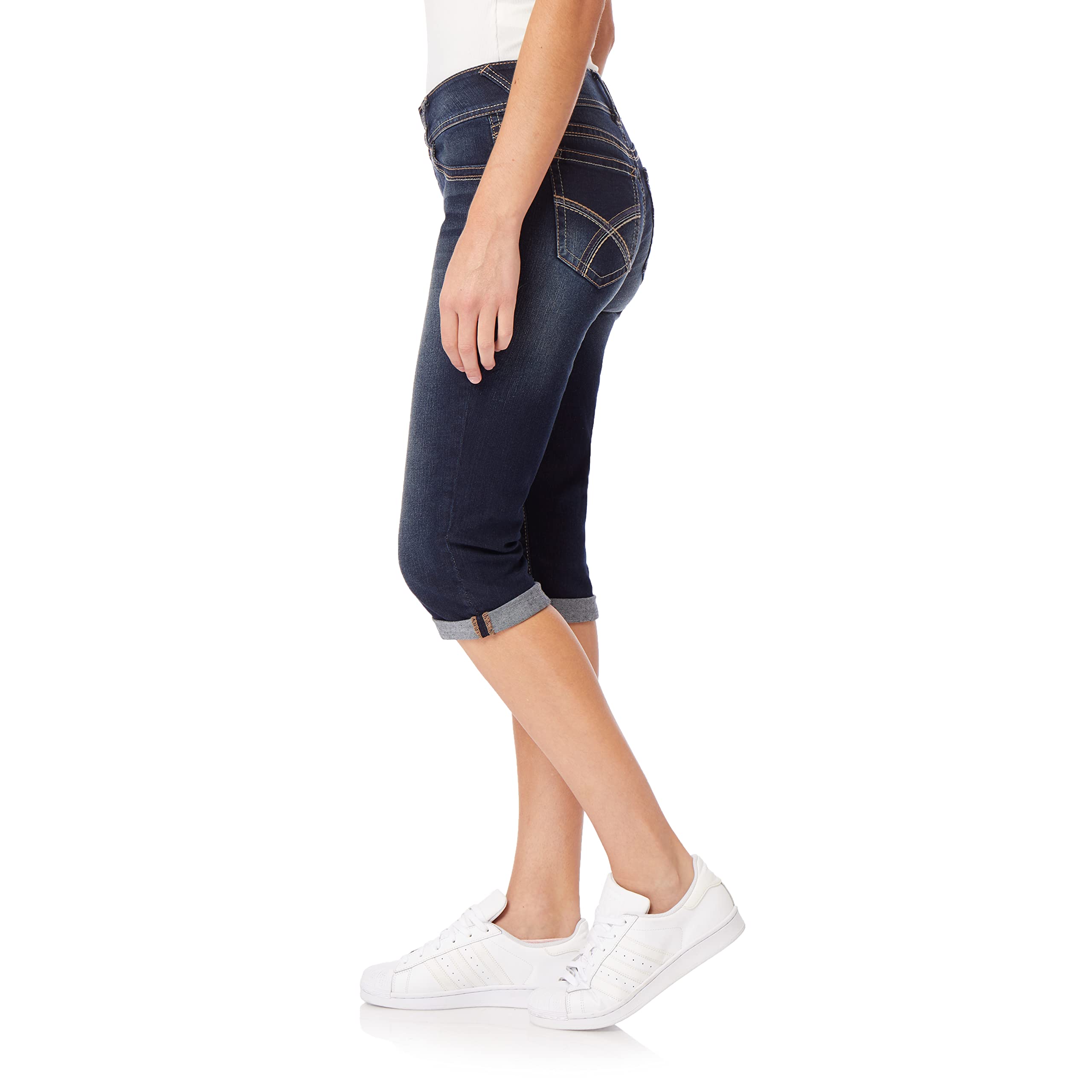 WallFlower Women's Luscious Curvy 17" Capri Mid-Rise Insta Stretch Juniors (Standard and Plus), Betsy, 9