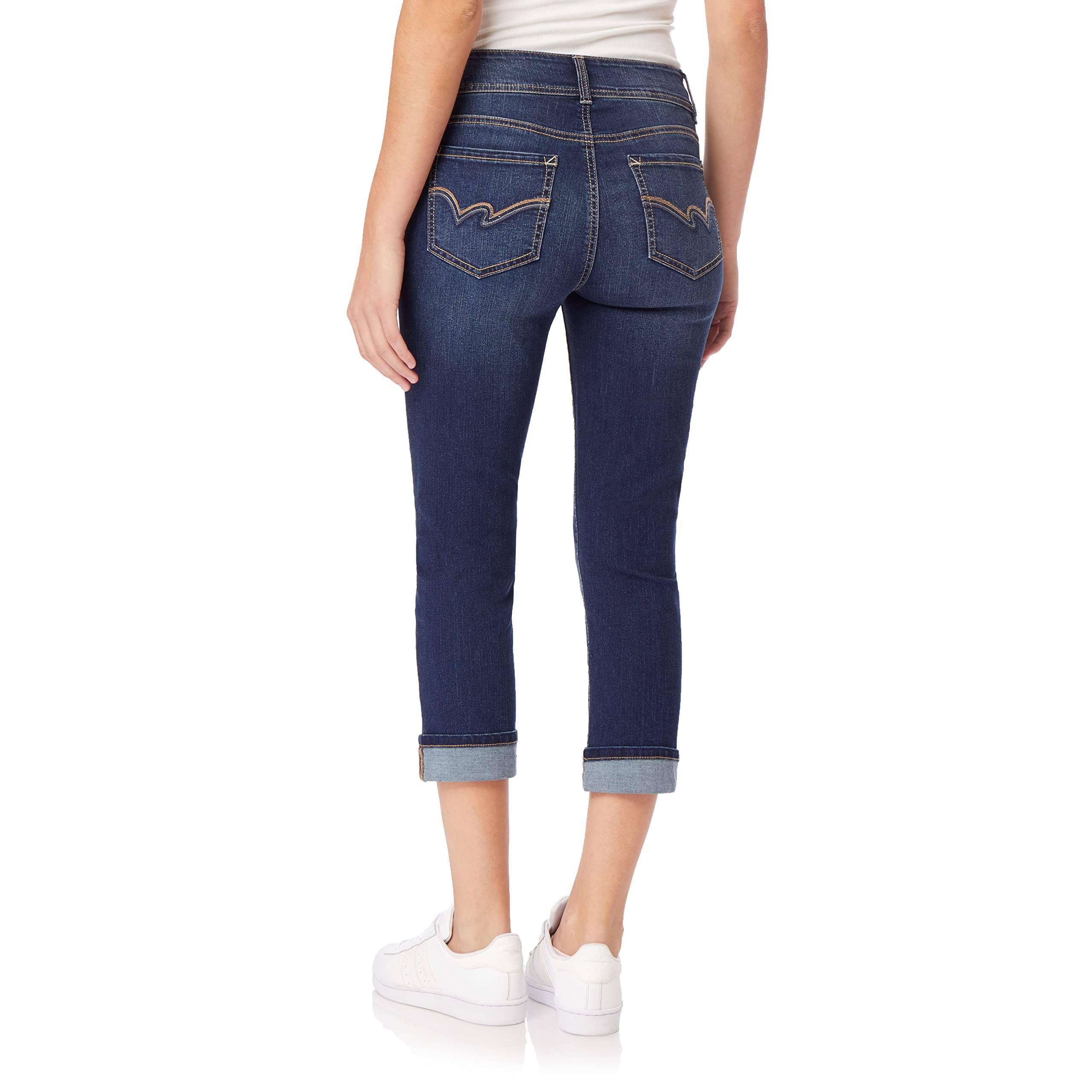WallFlower Women's Size Flirty Curvy Crop High-Rise Insta Stretch Juniors (Standard, Alani, 18 Plus