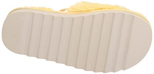 Koolaburra by UGG Unisex-Child K FUZZ'N Sandal, Pale Banana, 2 Little Kid