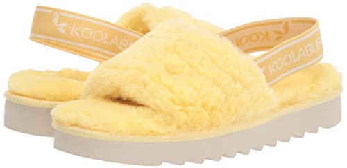 Koolaburra by UGG Unisex-Child K FUZZ'N Sandal, Pale Banana, 2 Little Kid
