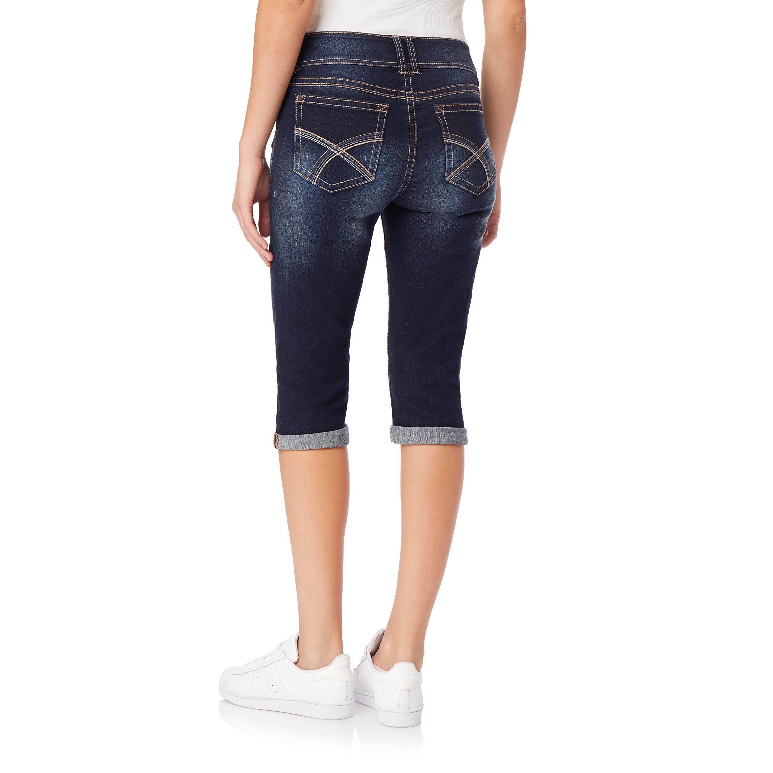 WallFlower Women's Luscious Curvy 17" Capri Mid-Rise Insta Stretch Juniors (Standard and Plus), Betsy, 9