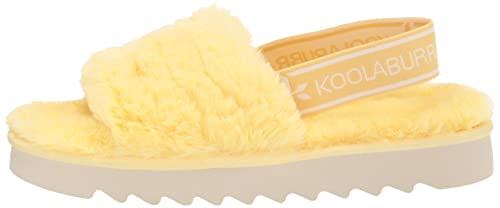 Koolaburra by UGG Unisex-Child K FUZZ'N Sandal, Pale Banana, 2 Little Kid