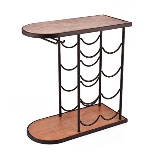 DOUBA Vintage Wood Stacking Wine Rack Goblet Rack Kitchen Bar Wine Glass Display Storage Shelf (Color : E, Size