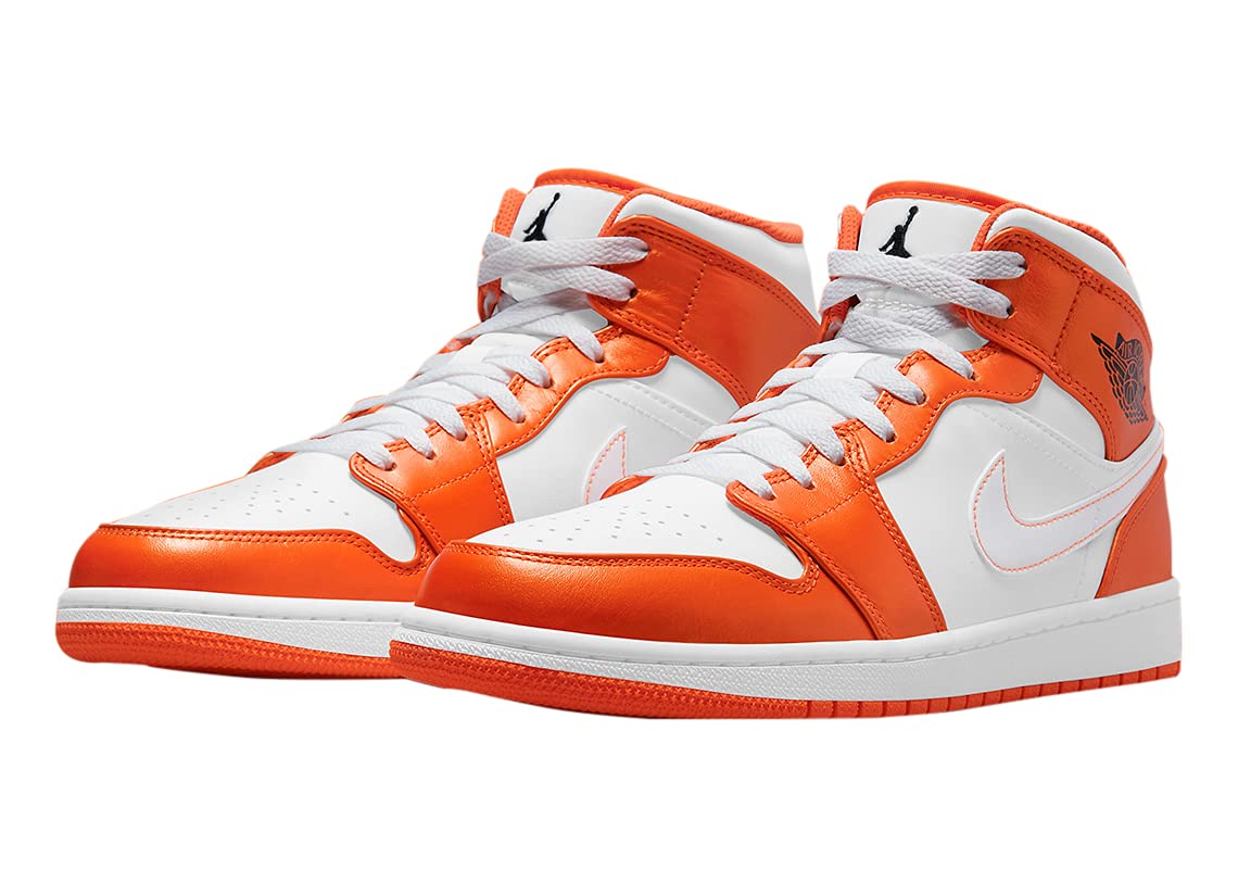 Nike Men's Air Jordan 1 Mid Se, Electro Orange Black White, 9.5