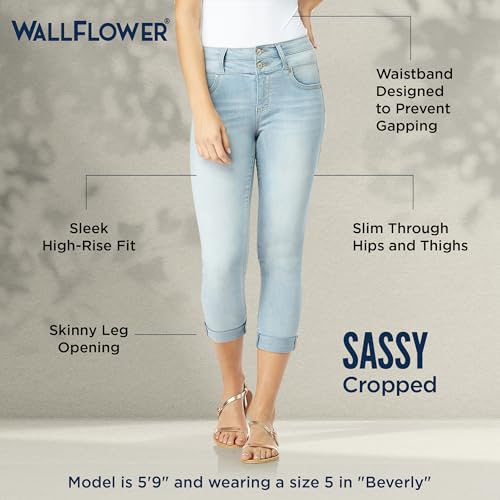WallFlower Women's Sassy Crop High-Rise Insta Soft Juniors (Standard and Plus), Riverton, 15