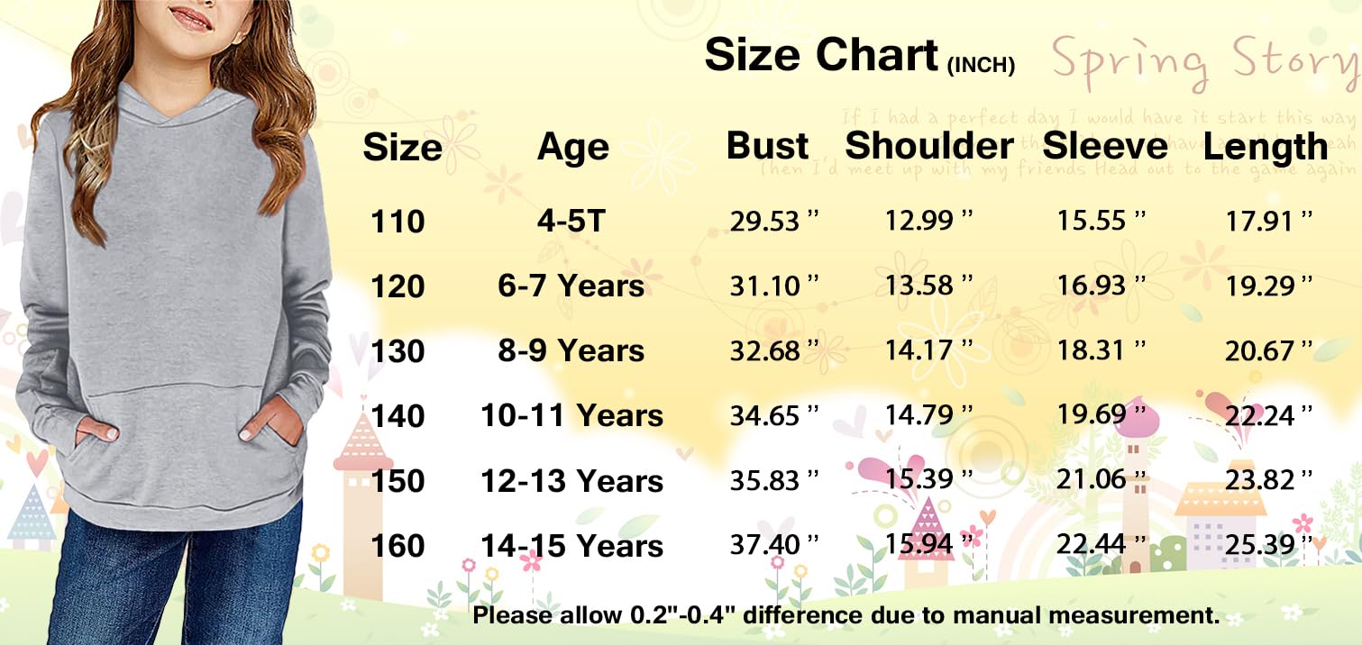 Haloumoning Kids Girls Fleece Pullover Hoodies Cute Leopard Printed Hooded Sweatshirts with Pockets 4-15 Years