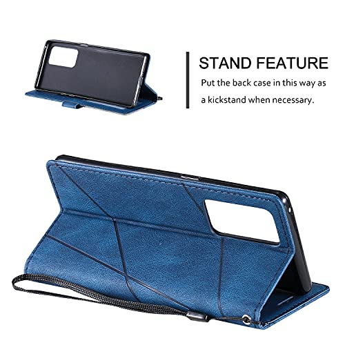 QiongNi Case for Oppo Reno6 Pro 5G Leather Cover,Case for Oppo Reno 6 Pro 5G Case Cover,Case for Oppo Reno 6 Pro 5G PEPM00 CPH2249 Case Flip Pu Leather Cover Blue