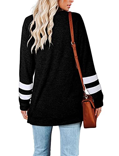 Aokosor Long Sleeve Shirts for Women Lightweight Sweatshirts Fall Womens Tops Black L