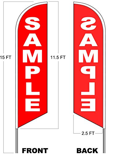 4LessCo Vape Smoke Shop Windless Feather Swooper Flag Banner Sign 15' Tall Kit kb-h