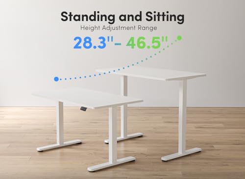 FEZIBO Electric Standing Desk, 55 x 24 Inches Height Adjustable Stand up Desk, Sit Stand Home Office Desk, Computer Desk, White