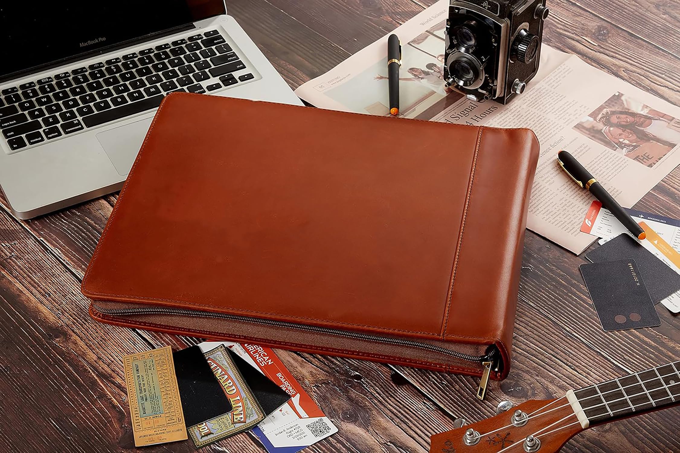 7 Ring Check Binder for Business Checks, Checkbook Binder with Zipper for 3-up Business Checks,Personalized Check Book Portfolio for 9 x 13 inch Sheets 600 Check, Check Holders for Men/Women