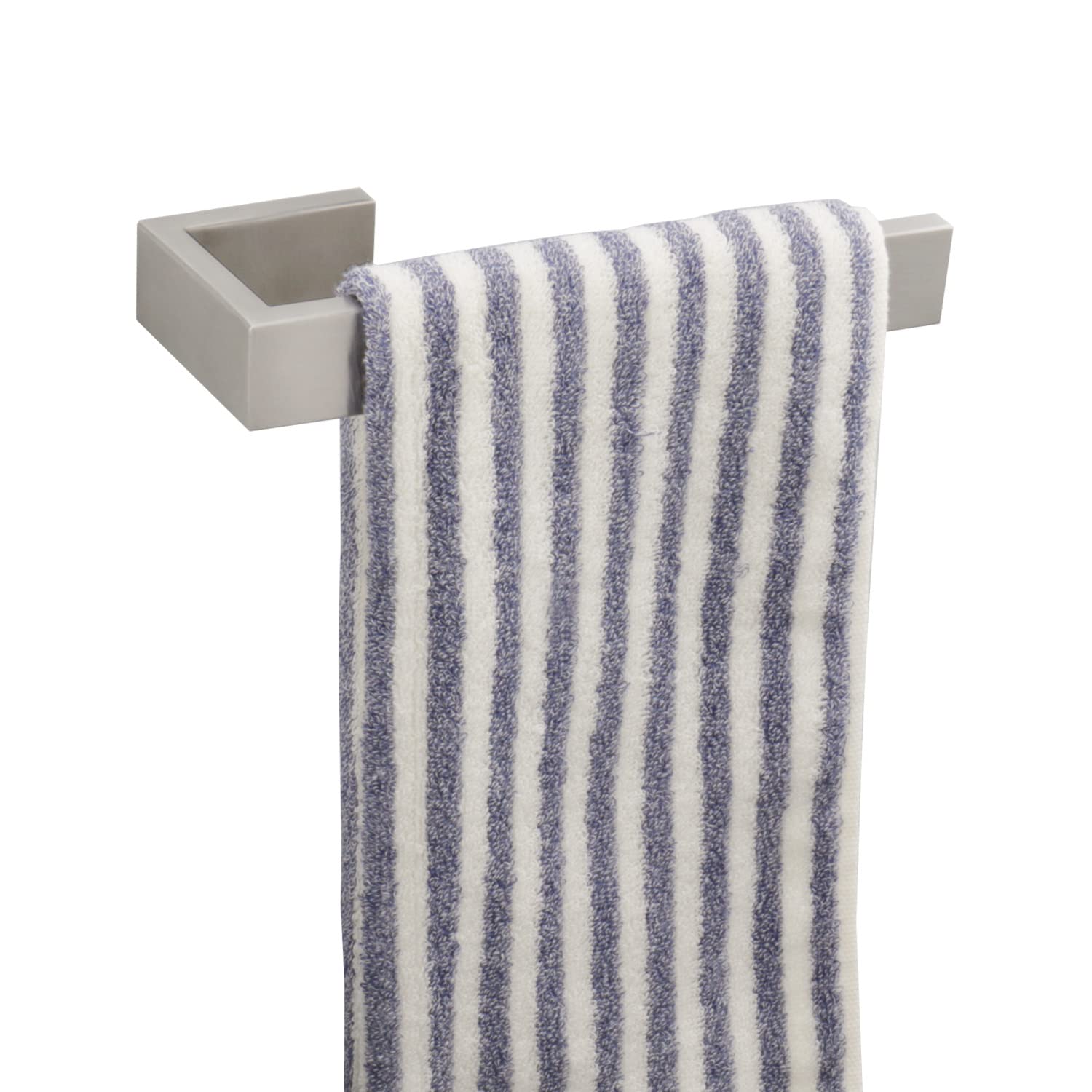 TocTen Hand Towel Holder/Towel Ring - Thicken SUS304 Stainless Steel Bathroom Hand Towel Hanger, 9 Inch Heavy Duty Wall Mounted Towel Rack, Square Hand Towel Bar for Bathroom Hardware (Brush, 9 in)