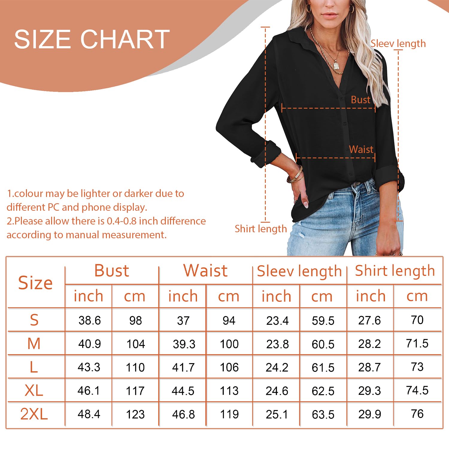 Diosun Womens Button Down V Neck Shirts Long/Short Sleeve Office Casual Business Plain Blouses Tops (Medium, Bean Green)