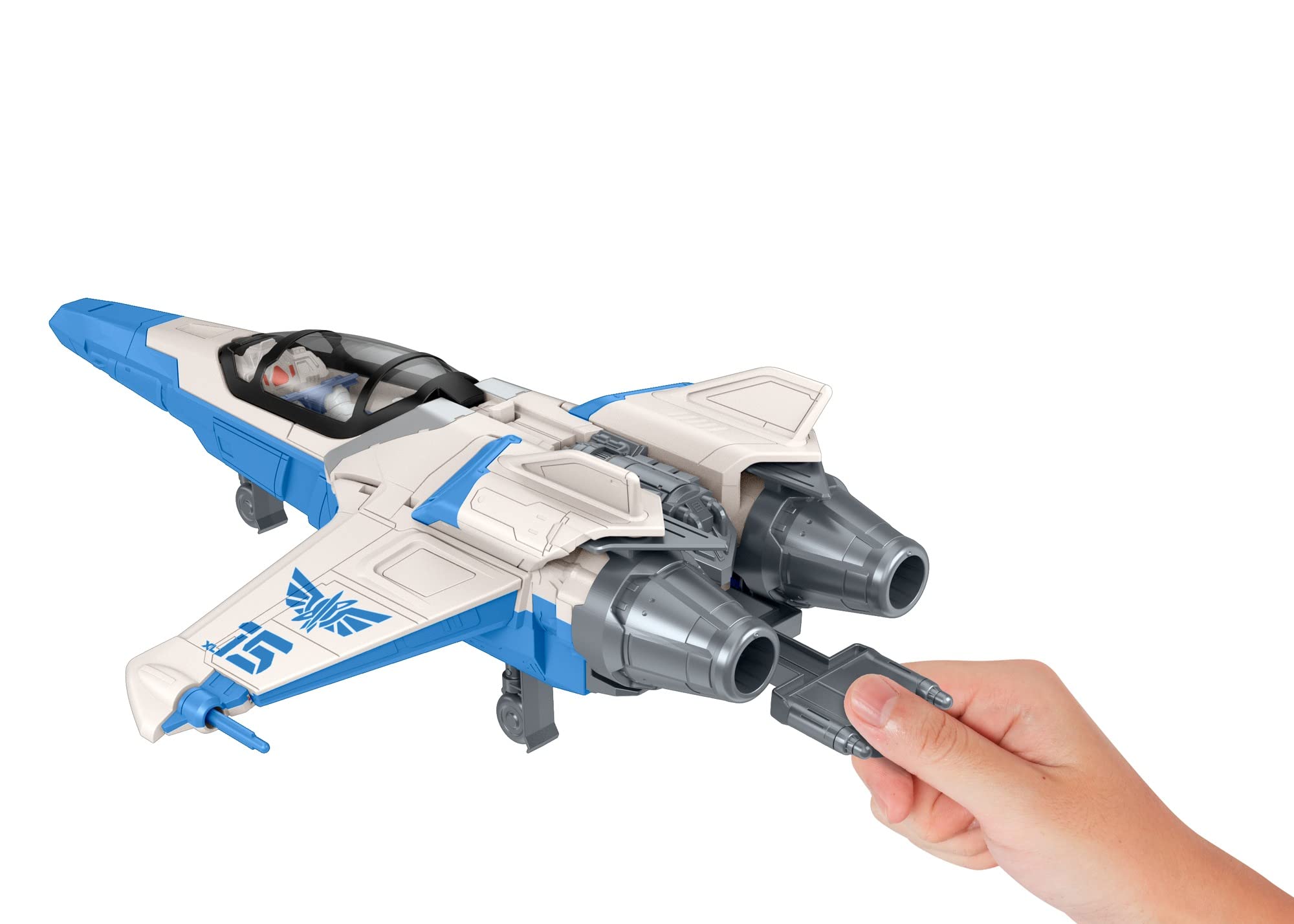 Mattel Disney and Pixar Lightyear Vehicle & Figure Toy, 20-in XL-15 Spaceship with 5-in Buzz Figure, Eject Action & Projectiles