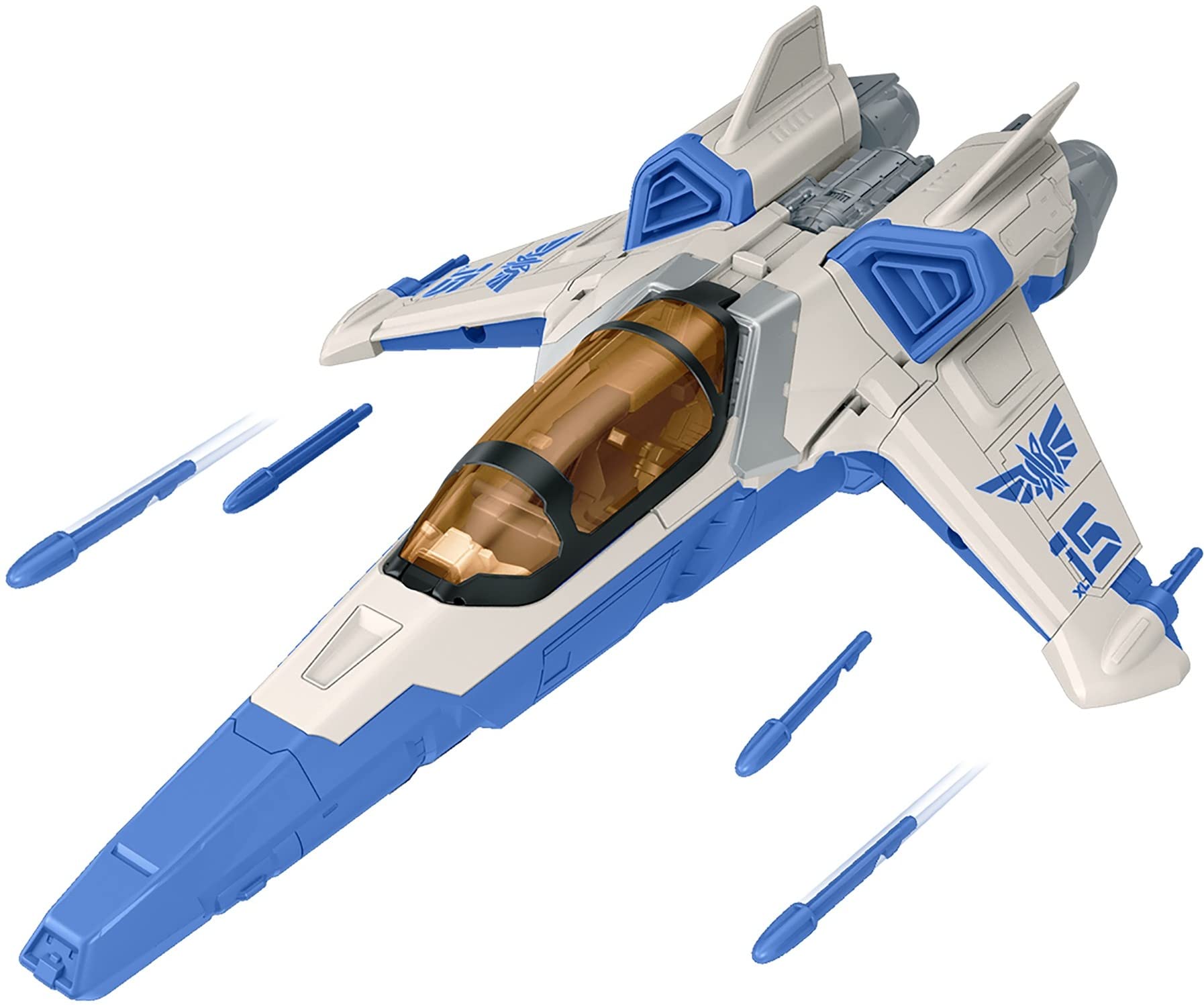 Mattel Disney and Pixar Lightyear Vehicle & Figure Toy, 20-in XL-15 Spaceship with 5-in Buzz Figure, Eject Action & Projectiles