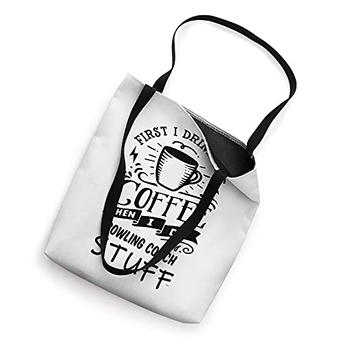 Bowling Coach Coffee Quote Funny Black Tote Bag