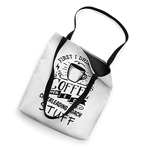 Cheerleading Coach Coffee Quote Funny Black Tote Bag