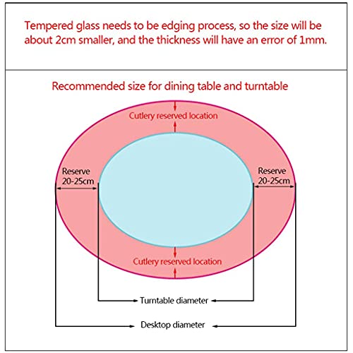 32inch Rotating turntable Glass Lazy Susan for kitchen Dining Table tabletop 9mm thick round Transparent glass Rotating Tray Serving Plate explosion-proof tempered glass 80cm