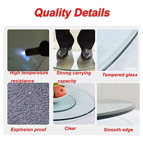 32inch Rotating turntable Glass Lazy Susan for kitchen Dining Table tabletop 9mm thick round Transparent glass Rotating Tray Serving Plate explosion-proof tempered glass 80cm