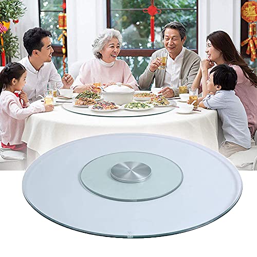 32inch Rotating turntable Glass Lazy Susan for kitchen Dining Table tabletop 9mm thick round Transparent glass Rotating Tray Serving Plate explosion-proof tempered glass 80cm