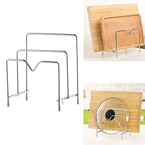 DOUBA Multifunctional Stainless Steel Bakeware Rack Pot Lid Rack Holder Organizer Cutting Board Rack Pantry Rack - 3 Layers