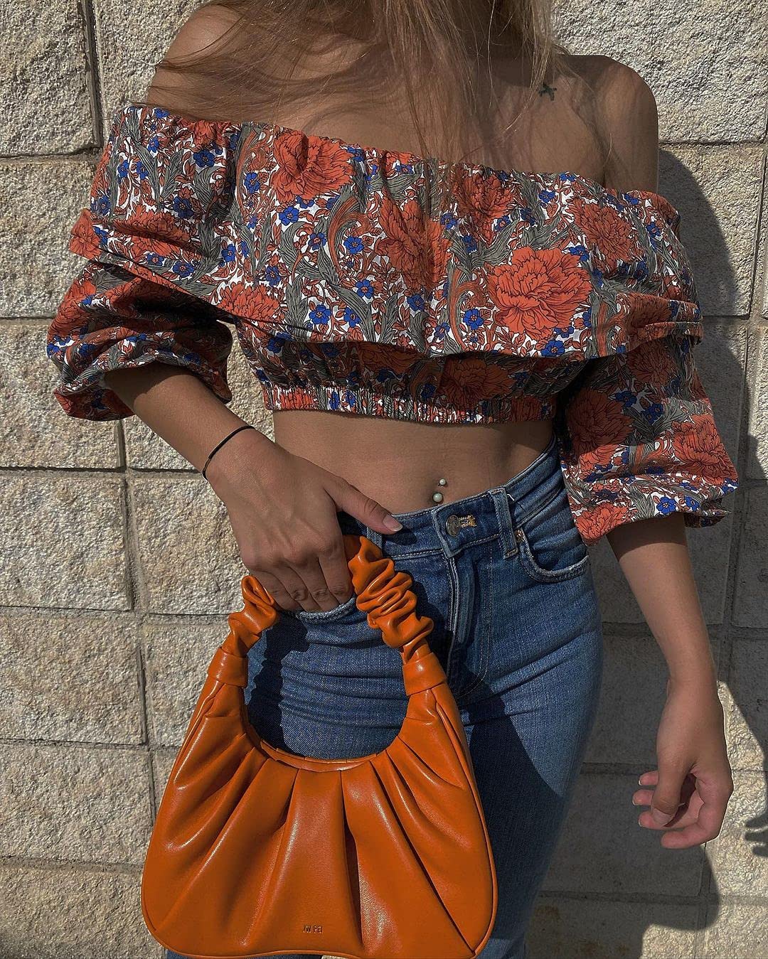 JW PEI Women's Gabbi Ruched Hobo Handbag - Orange