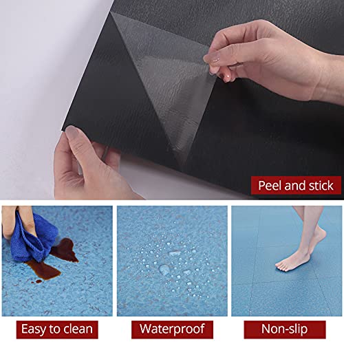 WESTICK Blue Peel & Stick Floor Tiles - Waterproof, Self-Adhesive, Removable Vinyl Tiles - Thick & Durable - 20 Pack (12x12 in) for Bathroom & Kitchen