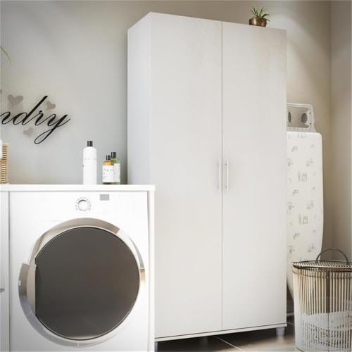 SystemBuild Evolution Camberly 36" Utility Storage Cabinet in Ivory Oak