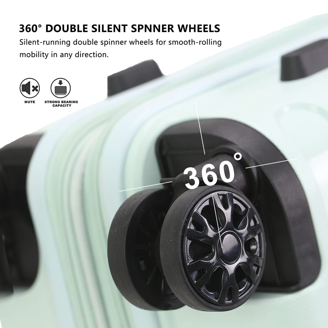 GinzaTravel PP material 3-piece expandable luggage sets with Spinner Wheels, Suitcase with TSA Lock,Large Luggage for Family Travel carry on 20/24/28,Azure water color