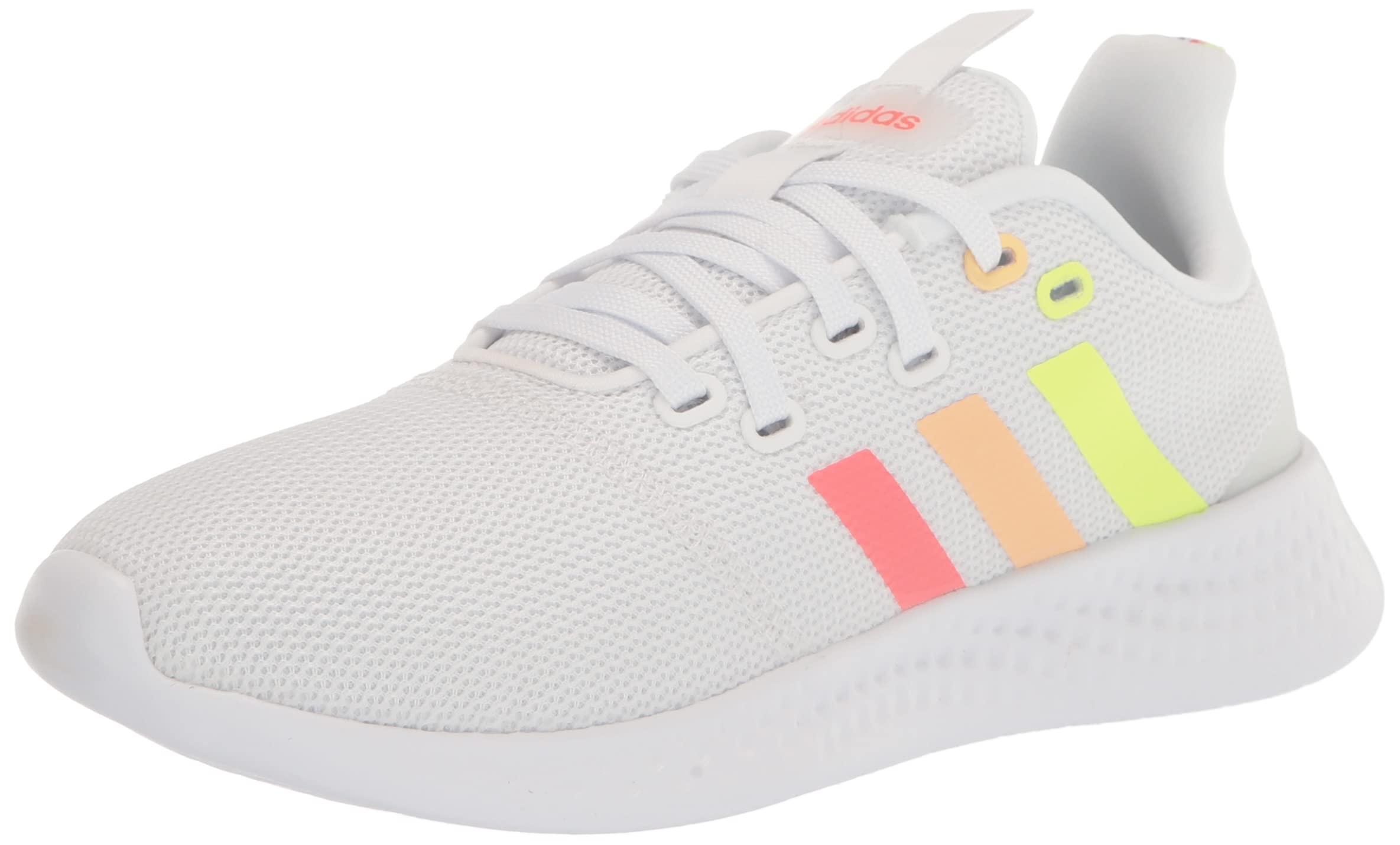 adidas Women's Puremotion Running Shoe, White/Semi Turbo/Pulse Amber, 5