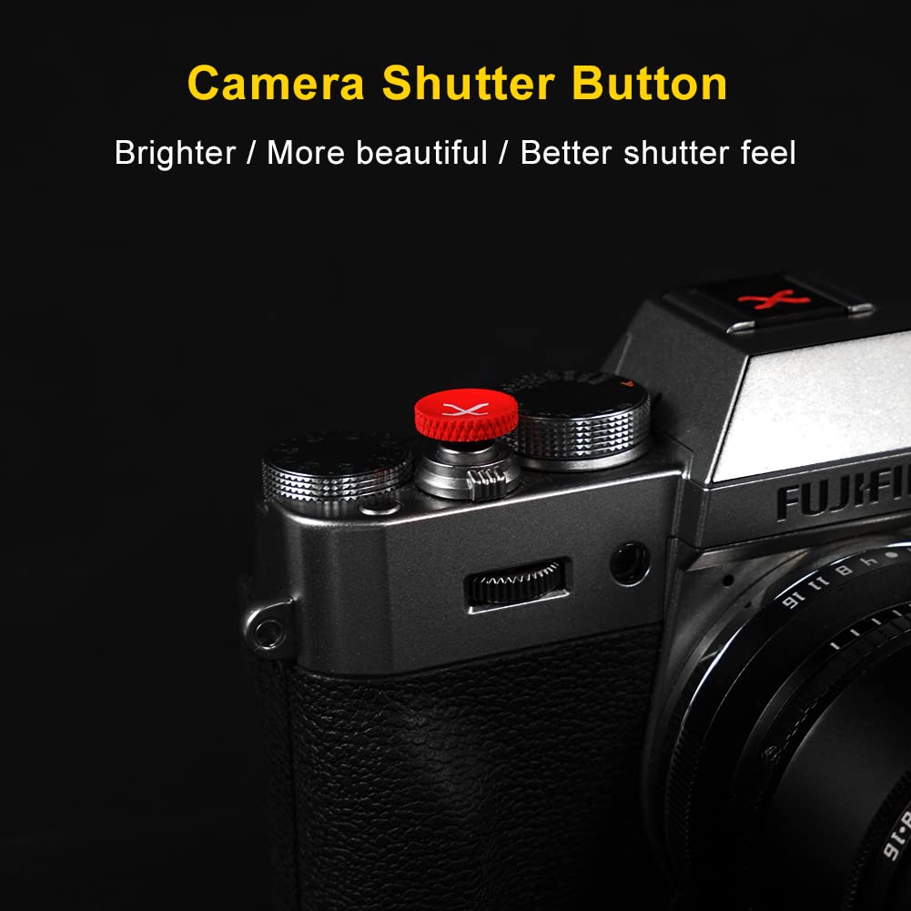 KOLHOFFR 3Packs Red with White X Soft Shutter Release Button high-end Pure Copper Camera Shutter Button