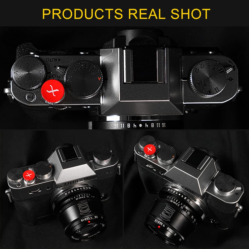 KOLHOFFR 3Packs Red with White X Soft Shutter Release Button high-end Pure Copper Camera Shutter Button
