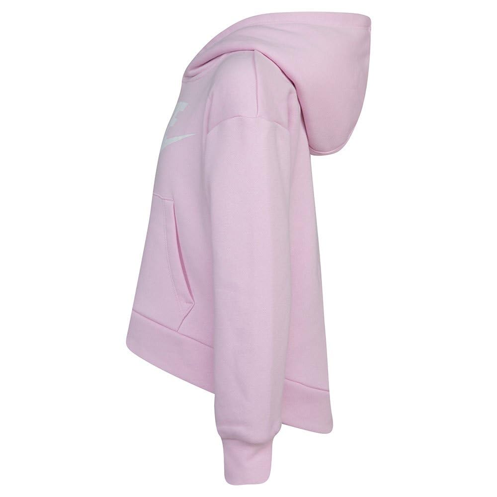 Nike Girl's Club Fleece Hi Low Pullover (Little Kids) Pink 6 Little Kid