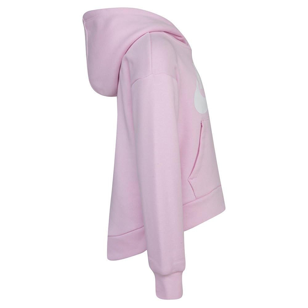 Nike Girl's Club Fleece Hi Low Pullover (Little Kids) Pink 6 Little Kid