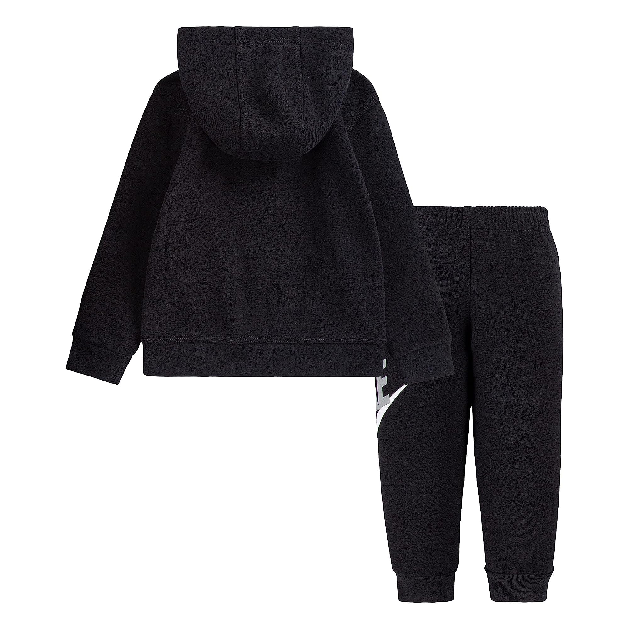 Nike Boy's Club HBR Pullover Joggers Set (Little Kids) Black/Light Gray 6 Little Kid