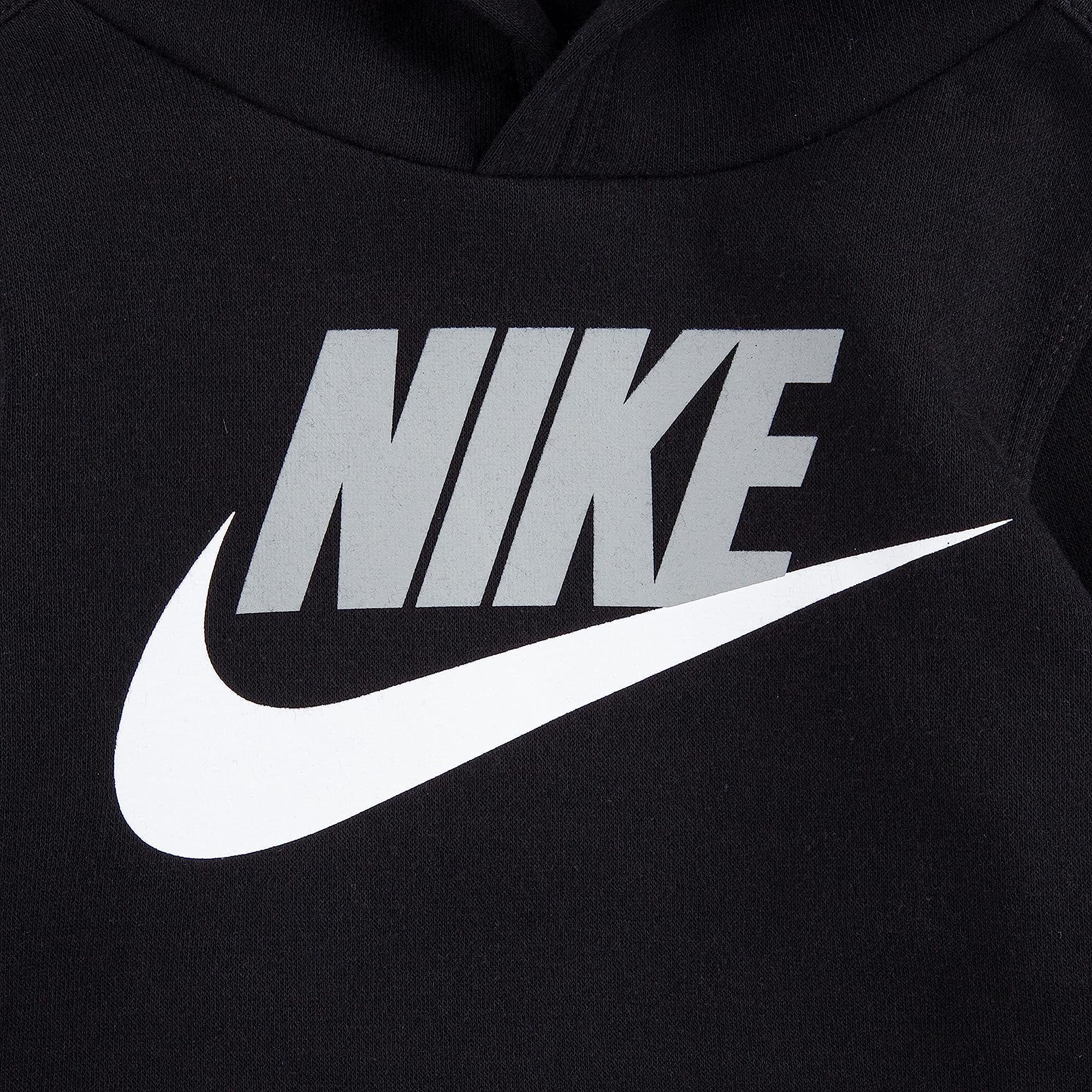 Nike Boy's Club HBR Pullover Joggers Set (Little Kids) Black/Light Gray 6 Little Kid