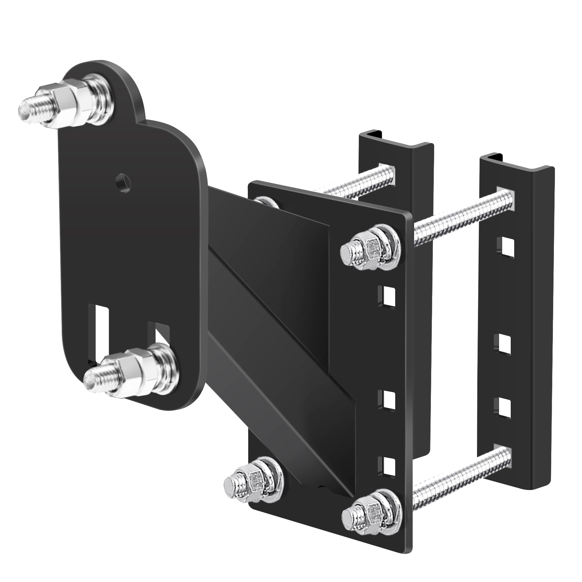 Qualward Spare Tire Mount Bracket for Trailer, Spare Tire Carrier Powder Coat Steel Black, Fits Most 4 & 5 & 6 Lugs Wheels on 4", 4.5'', 4.75'', 5" or 5.5" Bolt Patterns. (4- 4.75 Inch)