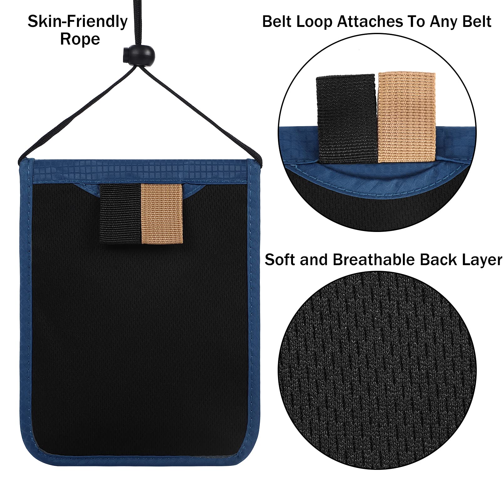 KEAFOLS Travel Pouch Neck Wallet Family Passport Holder Organizer Case with RFID Blocking
