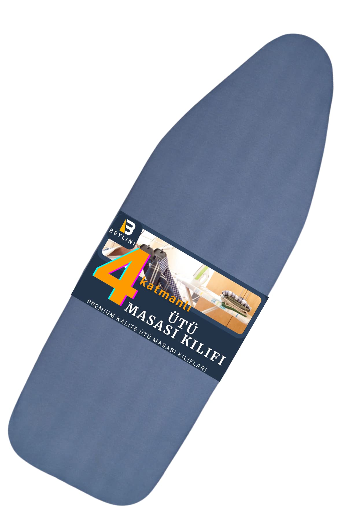 SAVUK Ironing Board Cover and Pad Standard Size 18x49 inch, Large Extra Wide, Adjustable Elastic Edge Fit, Extra Thick, Heat Reflective, Non Stick Scorch and Stain Resistant (18" X 49", Blue)