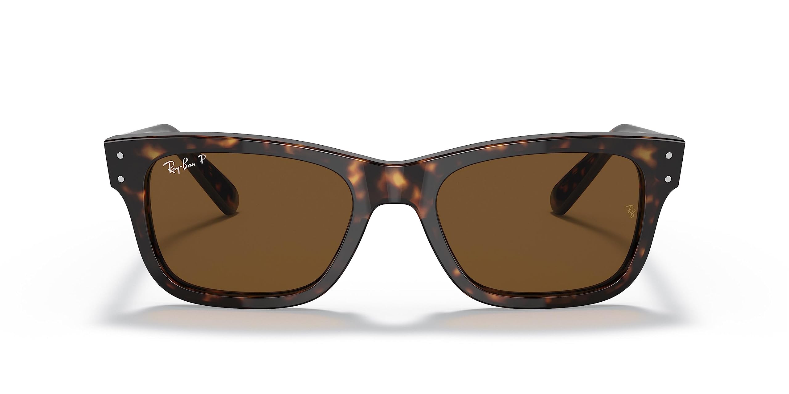Ray-Ban Men's RB2283 Mr. Burbank Rectangular Sunglasses, Havana/Polarized Brown, 55 mm