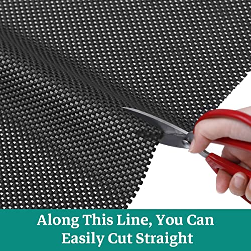DwellAid 18in x 8FT, Black Shelf Cabinet Liner, Strong Grip, Non Adhesive Easiest Install Mat, Shelf Liner for Kitchen Cabinets Non Adhesive, Kitchen Drawer Liners, Durable Organization Liners