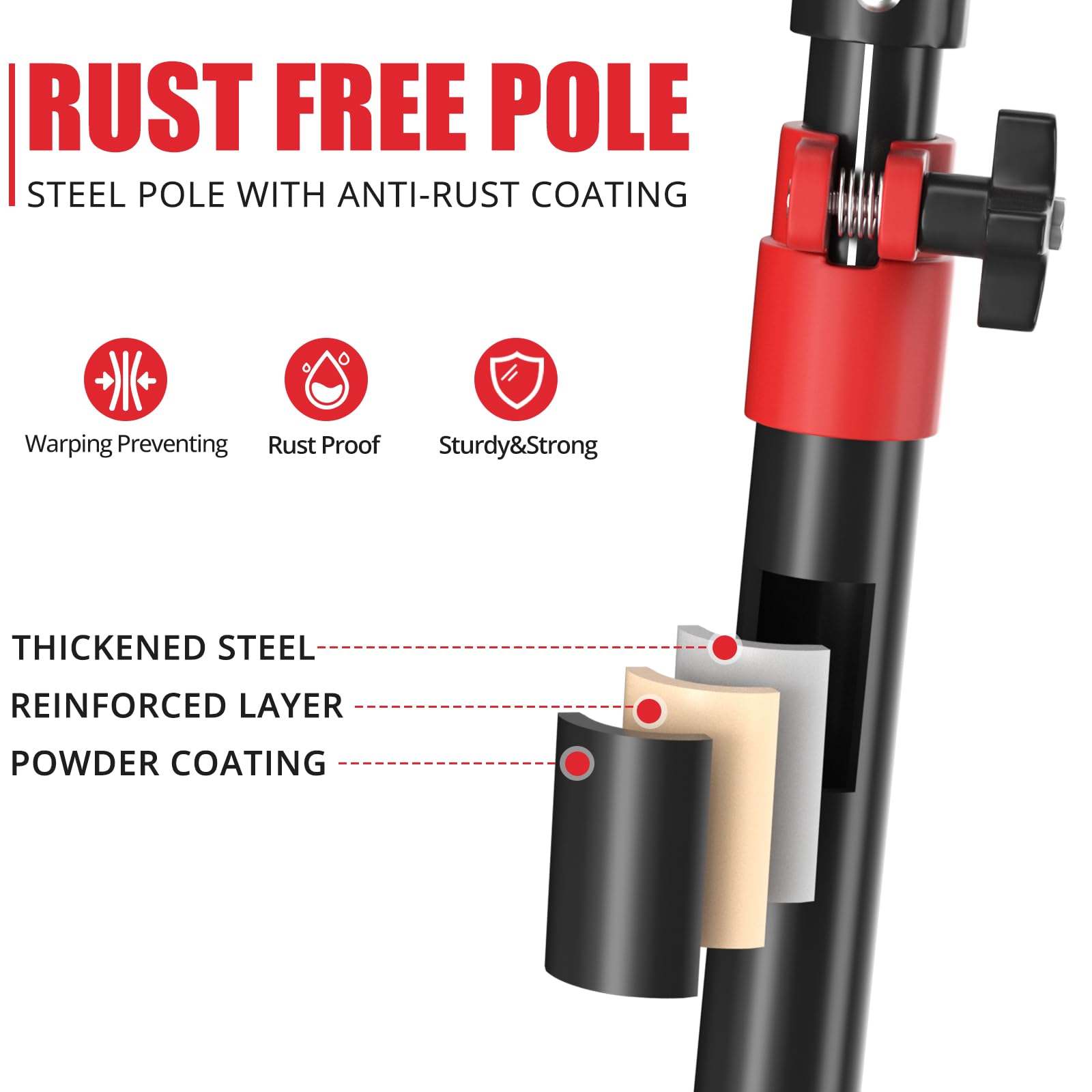 XINQIAO Cabinet Jacks for Installing Cabinets, Heavy Duty Third Hand Tools Adjustable Support Pole from 23.6 IN to 45.3 IN, 2 PCS