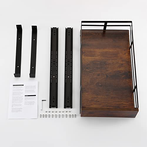 KES Pull Out Cabinet Organizer, 12" Wide Kitchen Slide Out Cabinet Drawer Organizer for Kitchen, Slide Out Wood Pull Out Drawer Storage Shelves with Soft Close, KPO503W30D53-BK