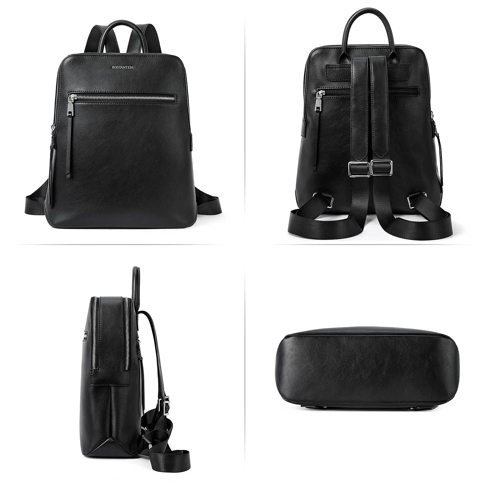 BOSTANTEN Leather Backpack Purse for Women Work Travel Backpack Stylish Ladies Shoulder Bags