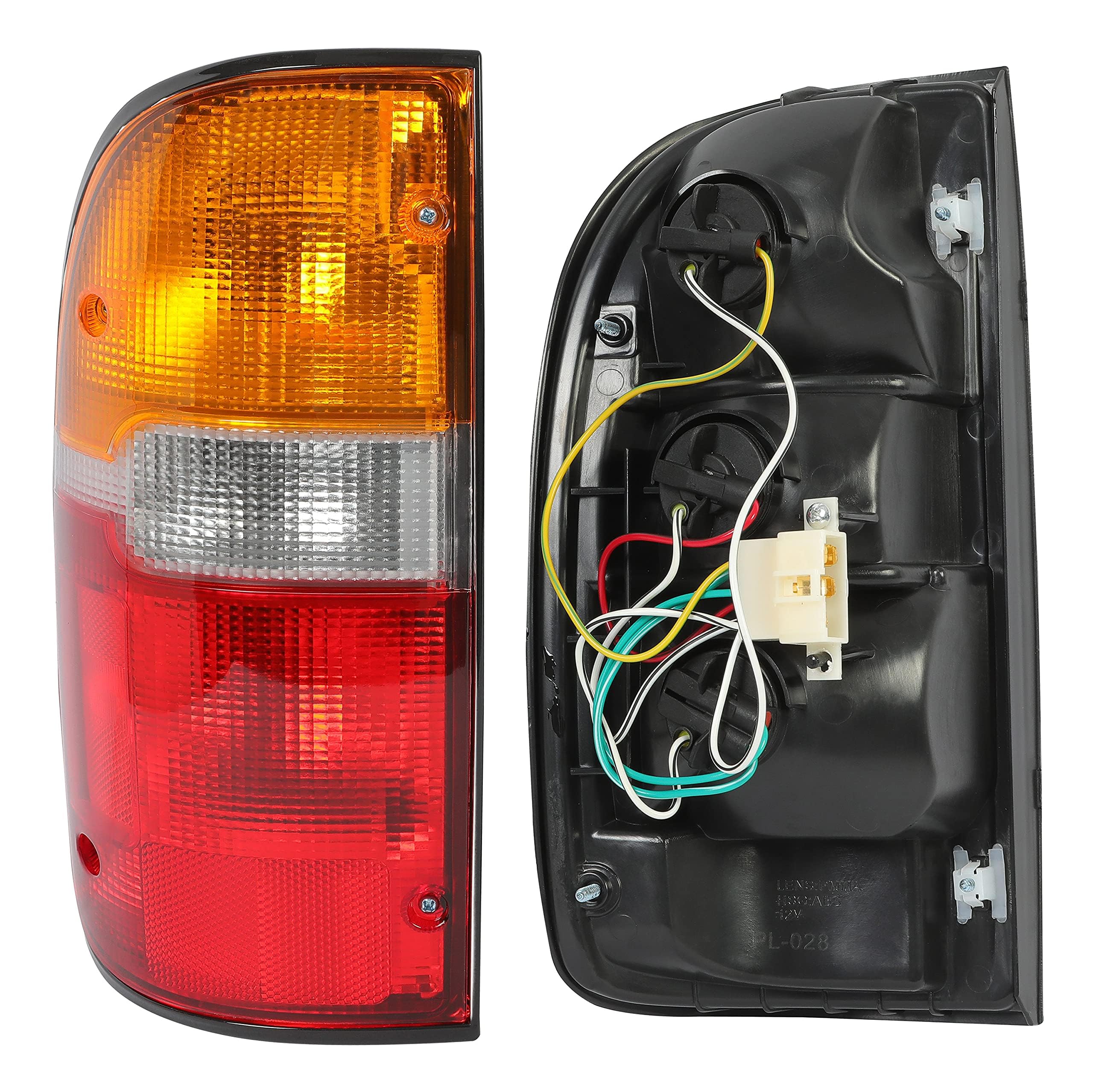HECASA Tail Light Compatible with 1995-2000 Toyota Tacoma Pair Signal Brake Lamp Taillight Assembly W/Bulb Replacement for TO2800116 TO2801116 8156004030 8155004030