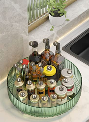 Rotatable Modern Round Tray,360°Rotating Spice Storage Rack,11" Lazy Susan Turntable Organizer,Cosmetic Makeup Vanity Tray for Storage Jewelry,Perfume&Kitchen Condiment,Suit for Home Decorative