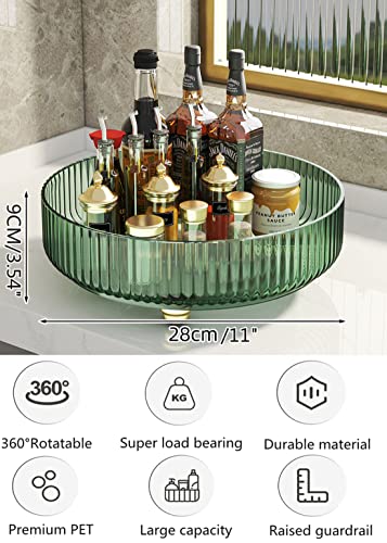 Rotatable Modern Round Tray,360°Rotating Spice Storage Rack,11" Lazy Susan Turntable Organizer,Cosmetic Makeup Vanity Tray for Storage Jewelry,Perfume&Kitchen Condiment,Suit for Home Decorative