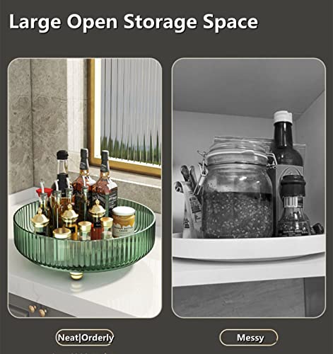 Rotatable Modern Round Tray,360°Rotating Spice Storage Rack,11" Lazy Susan Turntable Organizer,Cosmetic Makeup Vanity Tray for Storage Jewelry,Perfume&Kitchen Condiment,Suit for Home Decorative